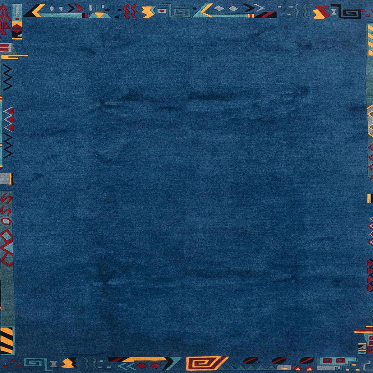 Ahgly Company Indoor Square Abstract Blue Eyes Blue Abstract Area Rugs ...