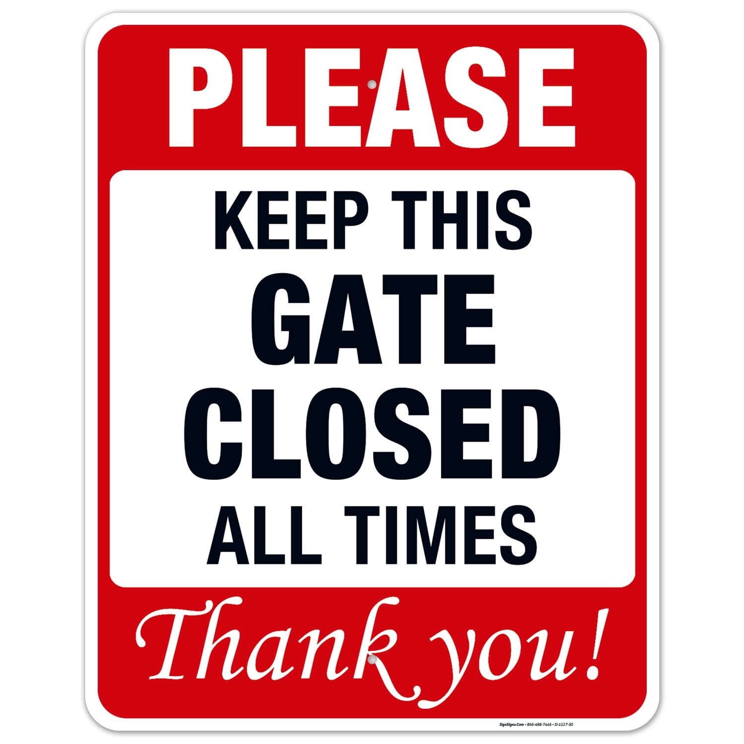 Please Keep Gate Closed Sign, - Walmart.com