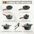MF Studio 12 Pieces Cookware Set Granite Nonstick Pots and Pans ...