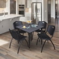 Regency Kahlo 42 in. Square Breakroom Table- Grey Top, Black Base & 4 M ...