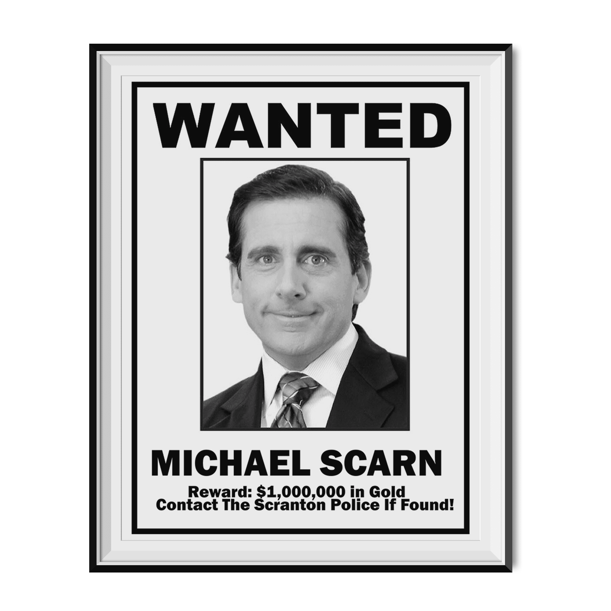Wanted Michael Scarn Poster The Office TV Threat Level Midnight Sign ...