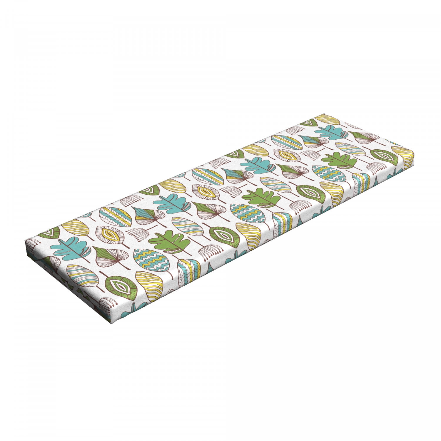 Doodle Bench Pad, Scandinavian Design Leaf Modern Scribble Artwork ...