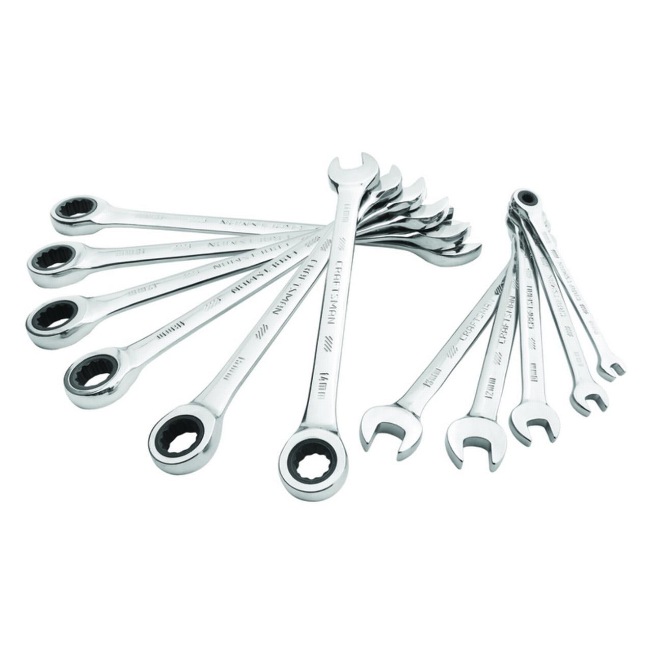 Craftsman CMMT87021 11-Piece 12-Point Metric Ratchet Wrench Set ...