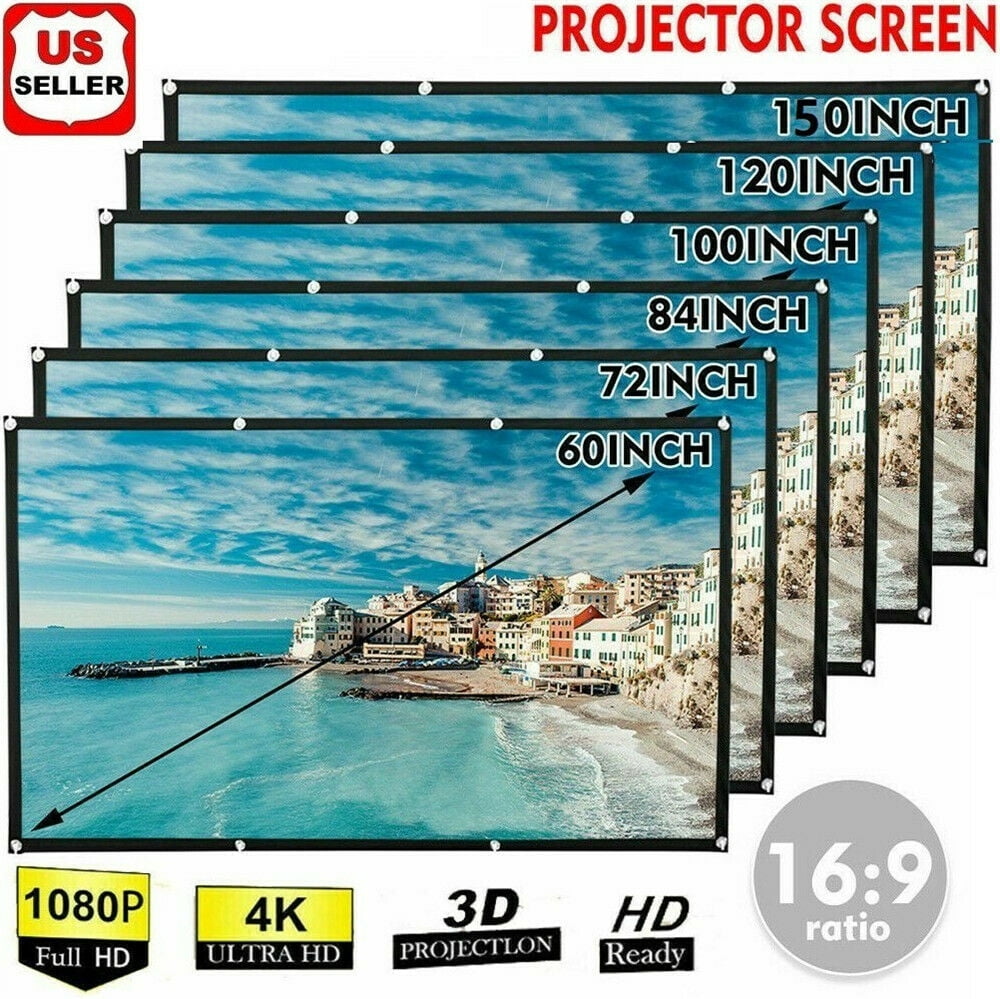 LINKPAL 150 Inch Projector Screen, Portable and Foldable Projector ...