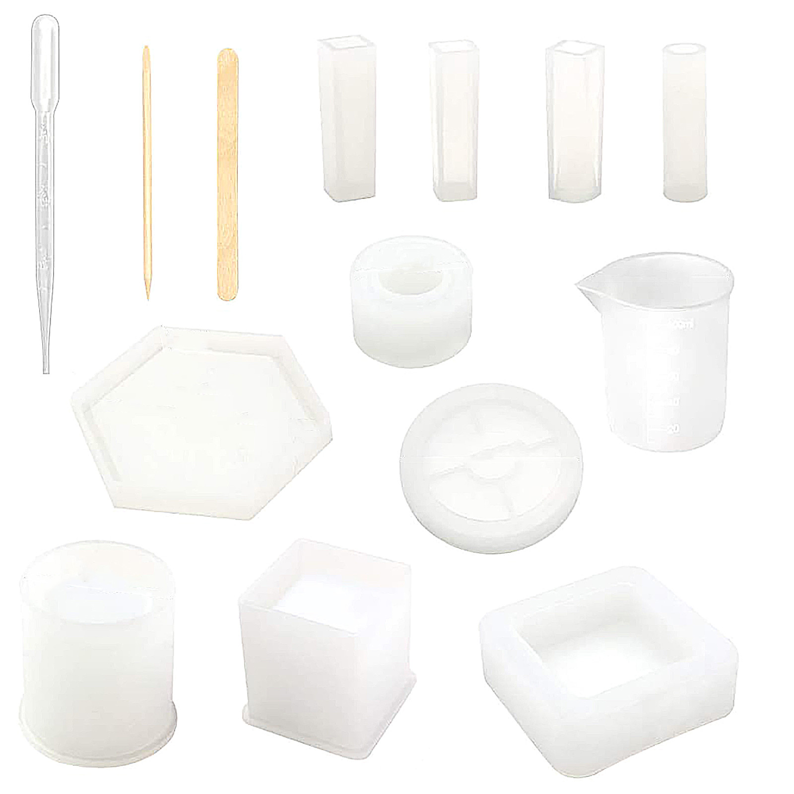 DPTALR Resin Molds, 37Pcs Silicone Molds Resin Epoxy Resin Casting Art ...