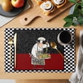 Abstract Cotton Linen Placemats Set of 1, Cartoon Style Cooks Black ...