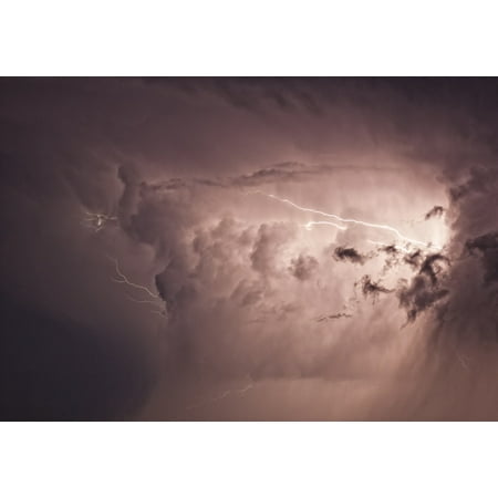 Lightning arcs between clouds during a storm; Saskatchewan, Canada ...