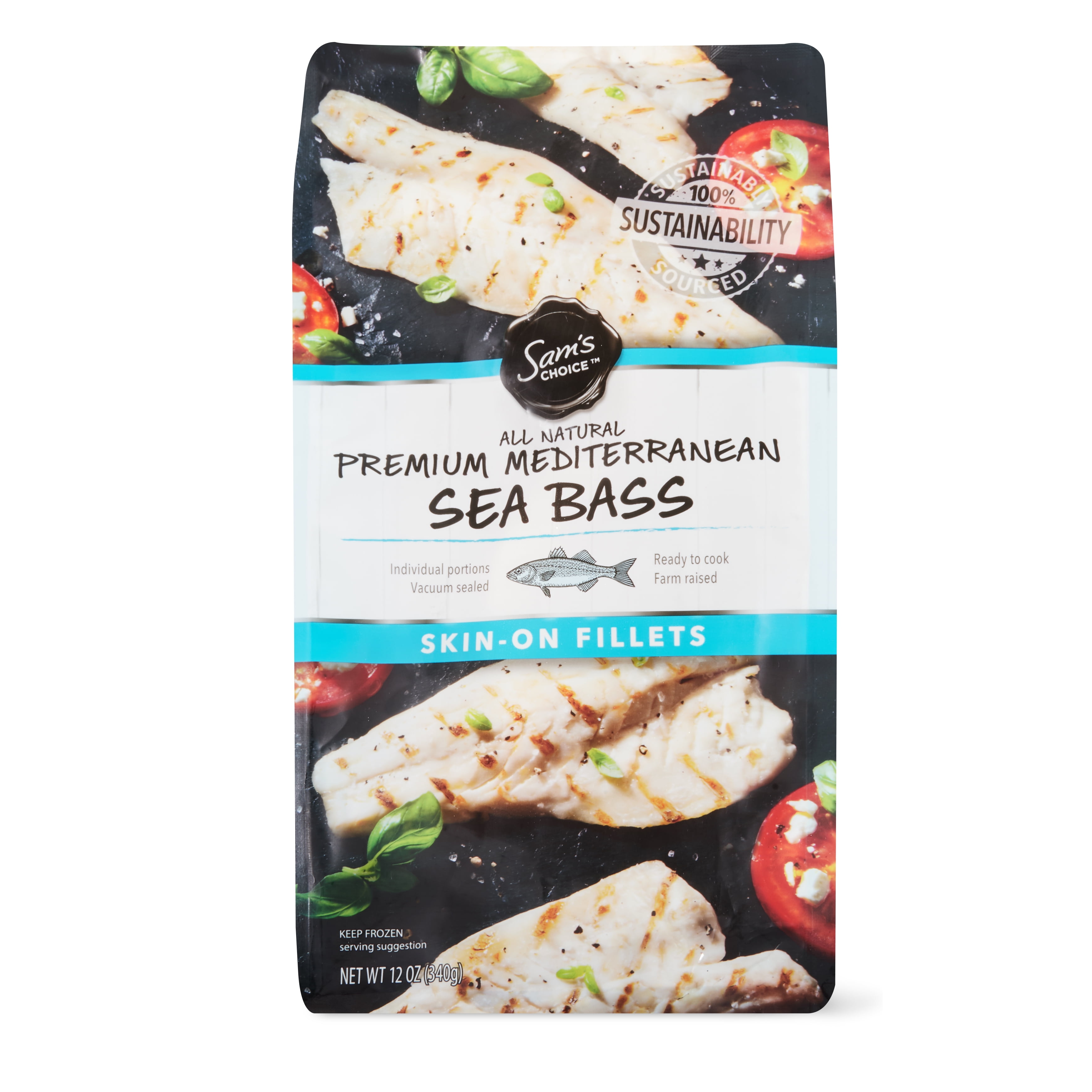 Sam’s Choice Frozen Skin-On Mediterranean Sea Bass Fillets, 12 oz ...