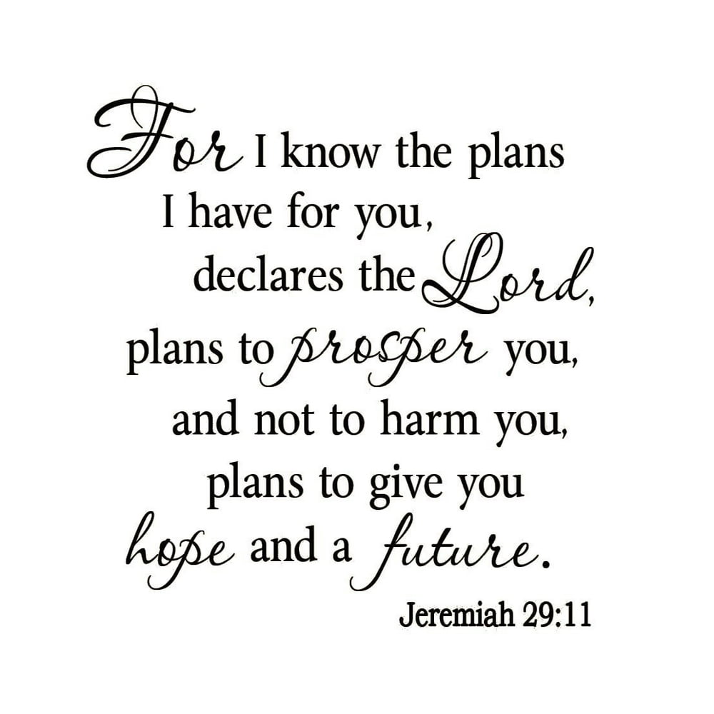 Vwaq For I Know The Plans I Have For You Jeremiah 29 11 Bible Wall