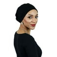 Chemo Cap For Women Bamboo Slouchy Hat Cancer Patients Headwear (Black ...
