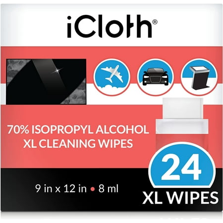 iCloth 70% Isopropyl Alcohol Cleaning Wipes – for Extra-Large Devices ...