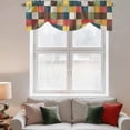Colorful Square Patchwork Tie Up Valance Curtains Color Block Abstract ...