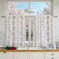 Brown Leaf Striped Sheer Curtains for Living Room Bedroom, Summer ...