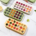 Press Ice Cube Tray with Storage Box Silicone Ice Mold Container for ...