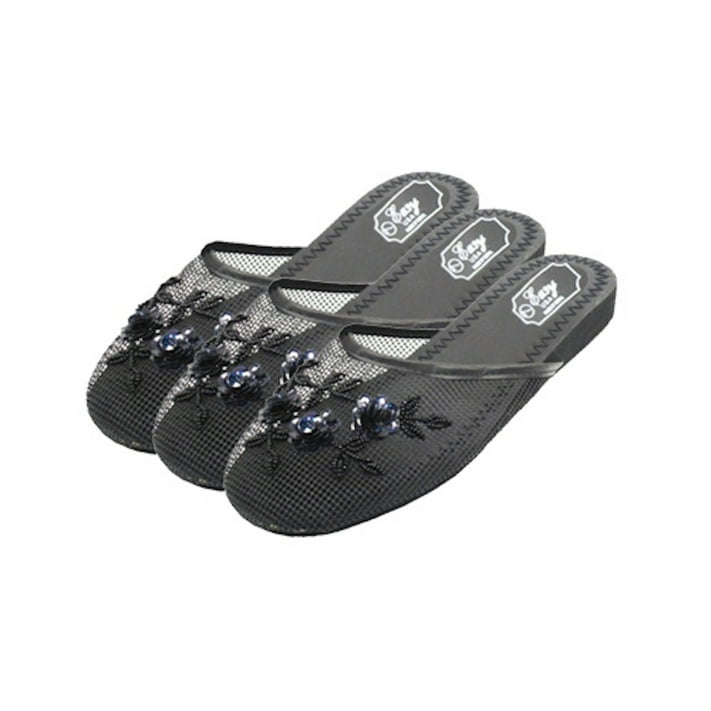 Women's Black Chinese Mesh Slippers - Walmart.com