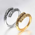 Men's Stainless Steel Vintage Sun Wukong Monkey King Golden Hoop Open ...