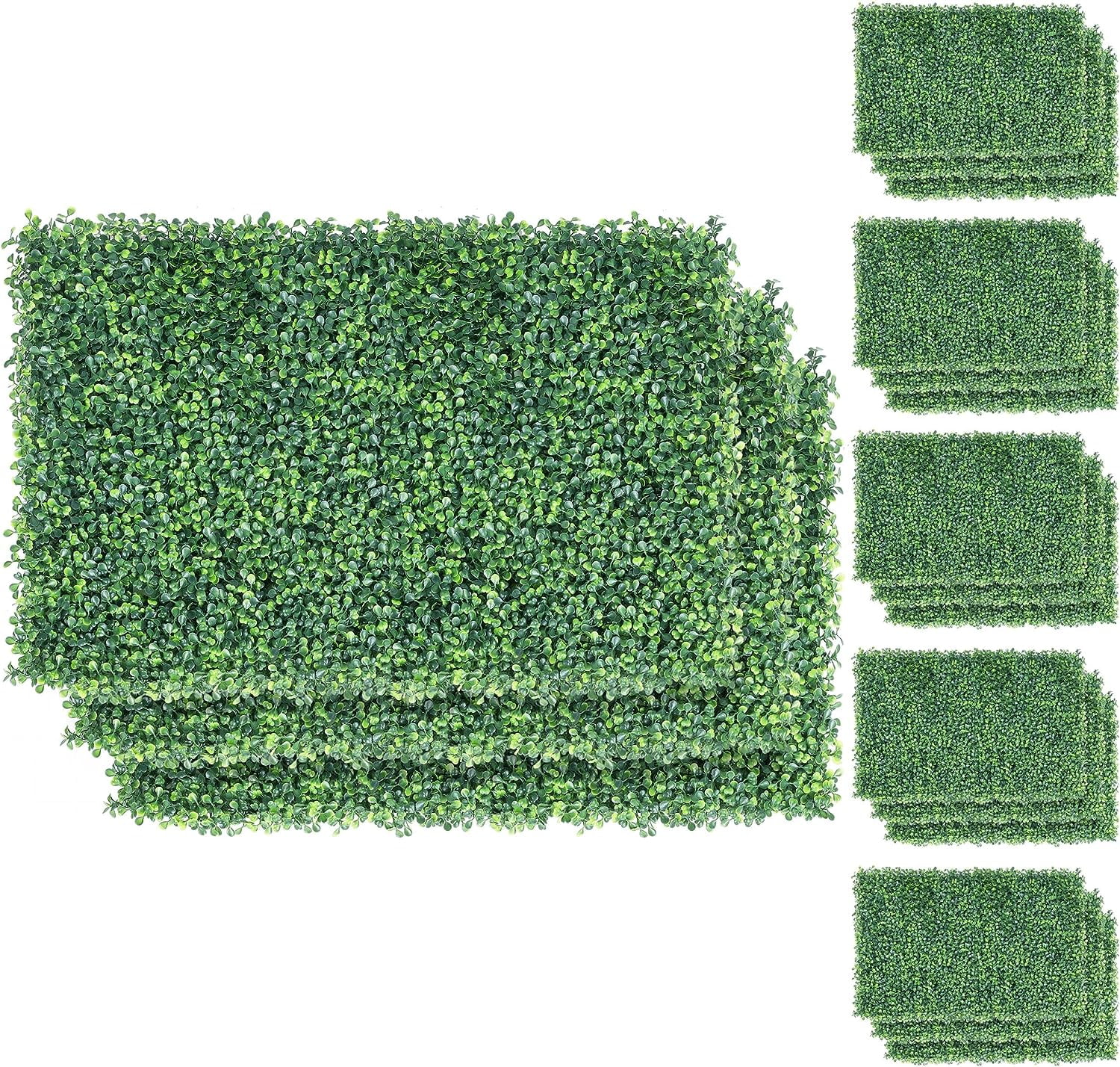 18PCS 24″×16″ Artificial Boxwood Hedge Panels Grass Wall Panels Privacy ...