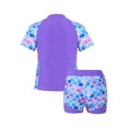 Yruioon Girls Athletic Swimsuit Two Piece Short Sleeve Rash Guard ...