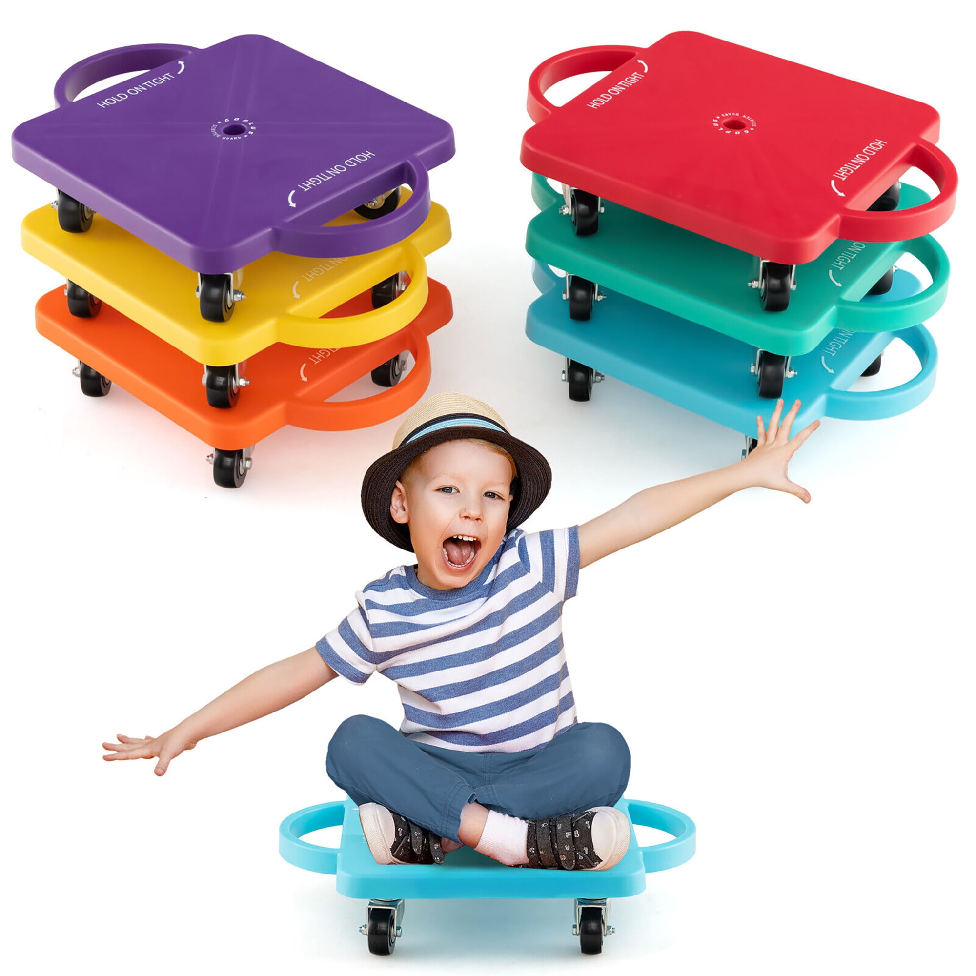 Gymax Children Balance Board Sitting Scooter Board 6-Pack PP Floor ...