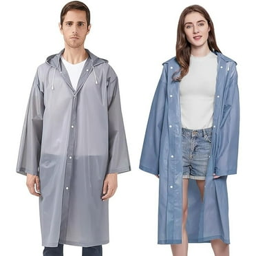 SaphiRose Hooded Rain Poncho Waterproof Raincoat Jacket for Adults ...