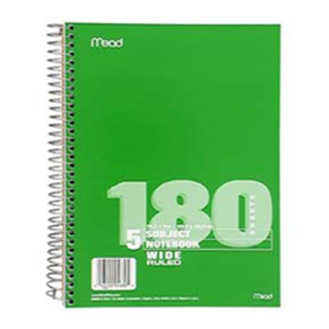 Mead Products Mea05680 Notebook Spiral 5 Subject 10.5 Inch X 8 Inch 180 ... Mead Products Mea05680 Notebook Spiral 5 Subject 10.5 Inch X 8 Inch 180 ...