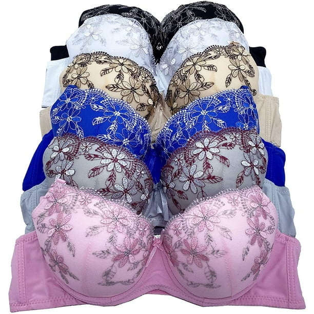 Iheyi - 6 Piecec Full Cup Pushup Underwired Push Up Bra B and C Cup ...