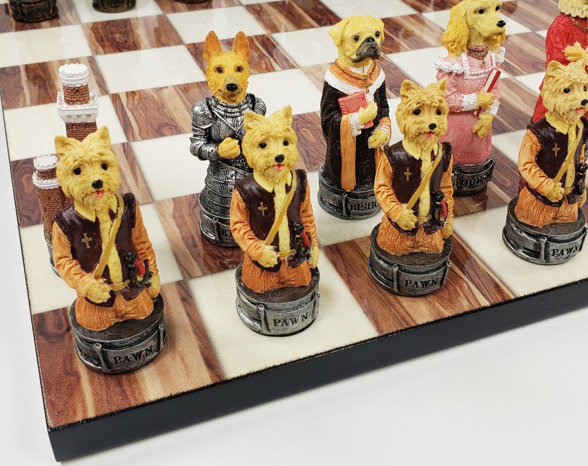 Cats Vs Dogs Animals Chess Set With 14 inch Cedar Color Board - Walmart.com