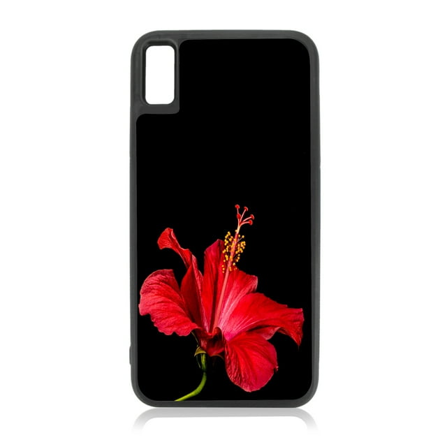 Red Hibiscus Flower 10 XR Flower Case - iPhone 10 XR Floral Case Black ...