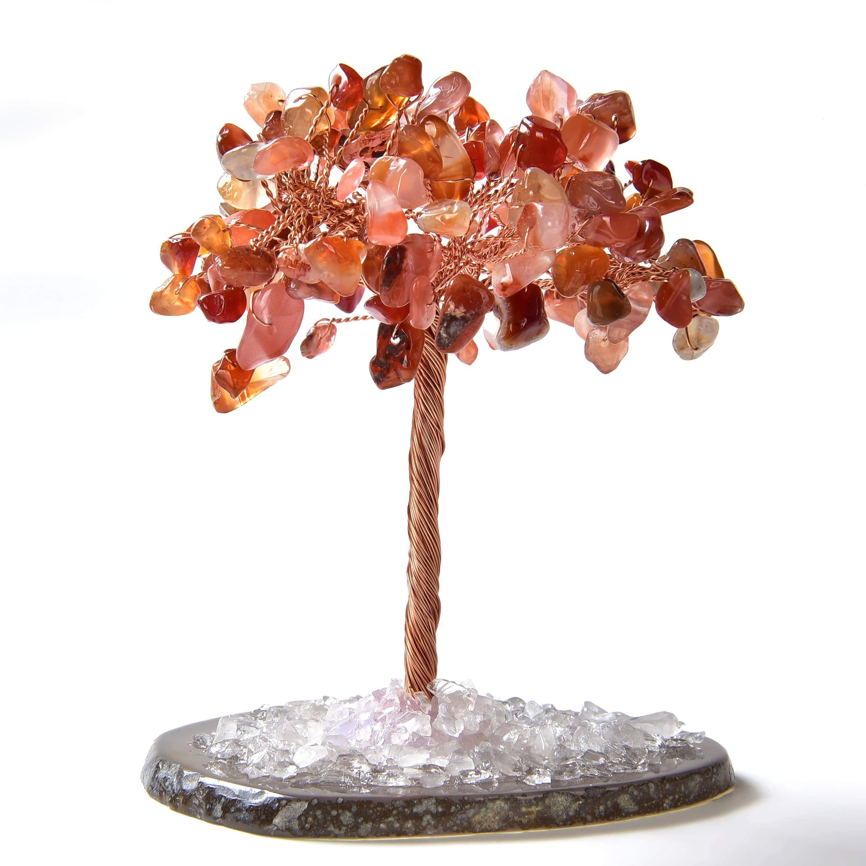 Carnelian Natural Gemstone Tree of Life with Agate Base - Walmart.com