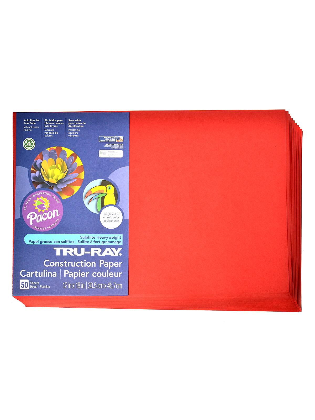 Sulphite Construction Paper holiday red, 12 in. x 18 in., 50 sheets ...