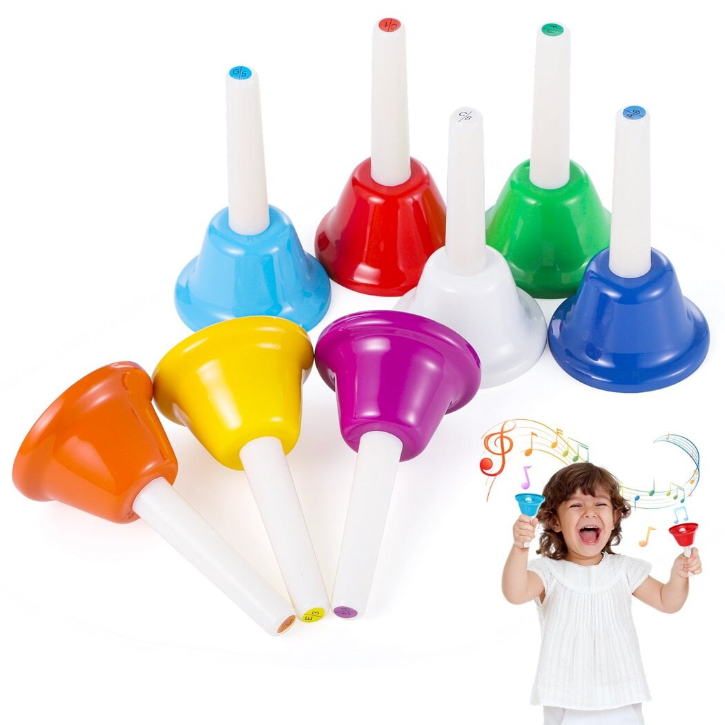 Click here for Dollcube 8 Note Hand Bells  Colorful Metal Hand Be... prices