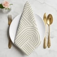 Cloth Napkins Set of 6 Green Graphic Lines Cocktail Napkins Boho ...
