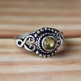 ELANZAA JEWELS- Yellow Citrine Ring Adjustable Silver Band Boho ...
