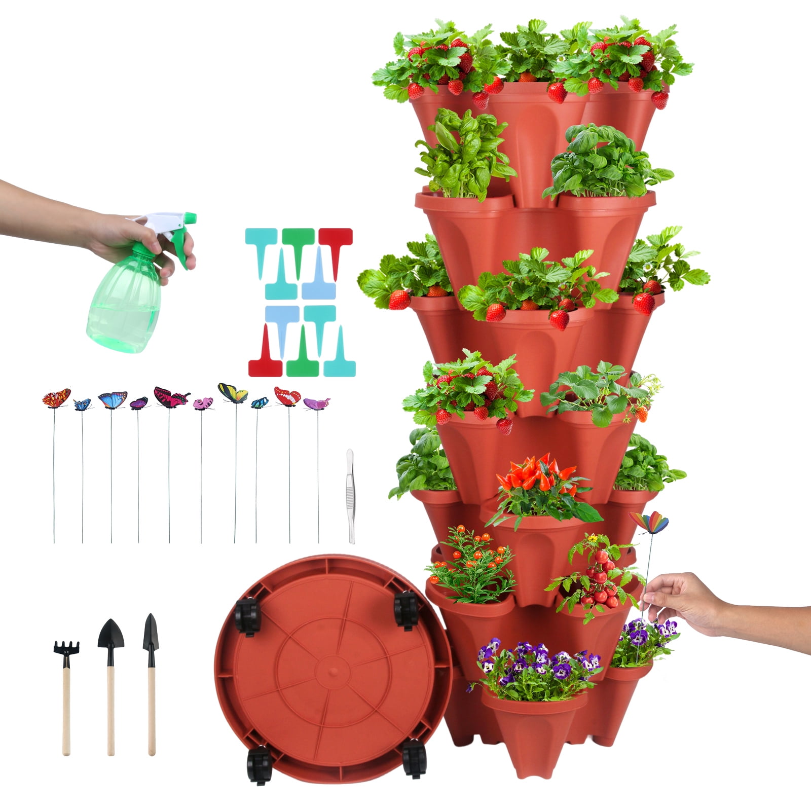 7 Tier Stackable Planter Vertical Garden With Various Accessories for ...