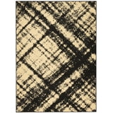 Nourison Grafix Plaid Cream/Black 5'3" x 7'3" Area Rug, (5x7) - Walmart.com