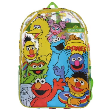 Sesame Street Elmo Big Bird Cookie Monster Scattered Print Faces Bag ...