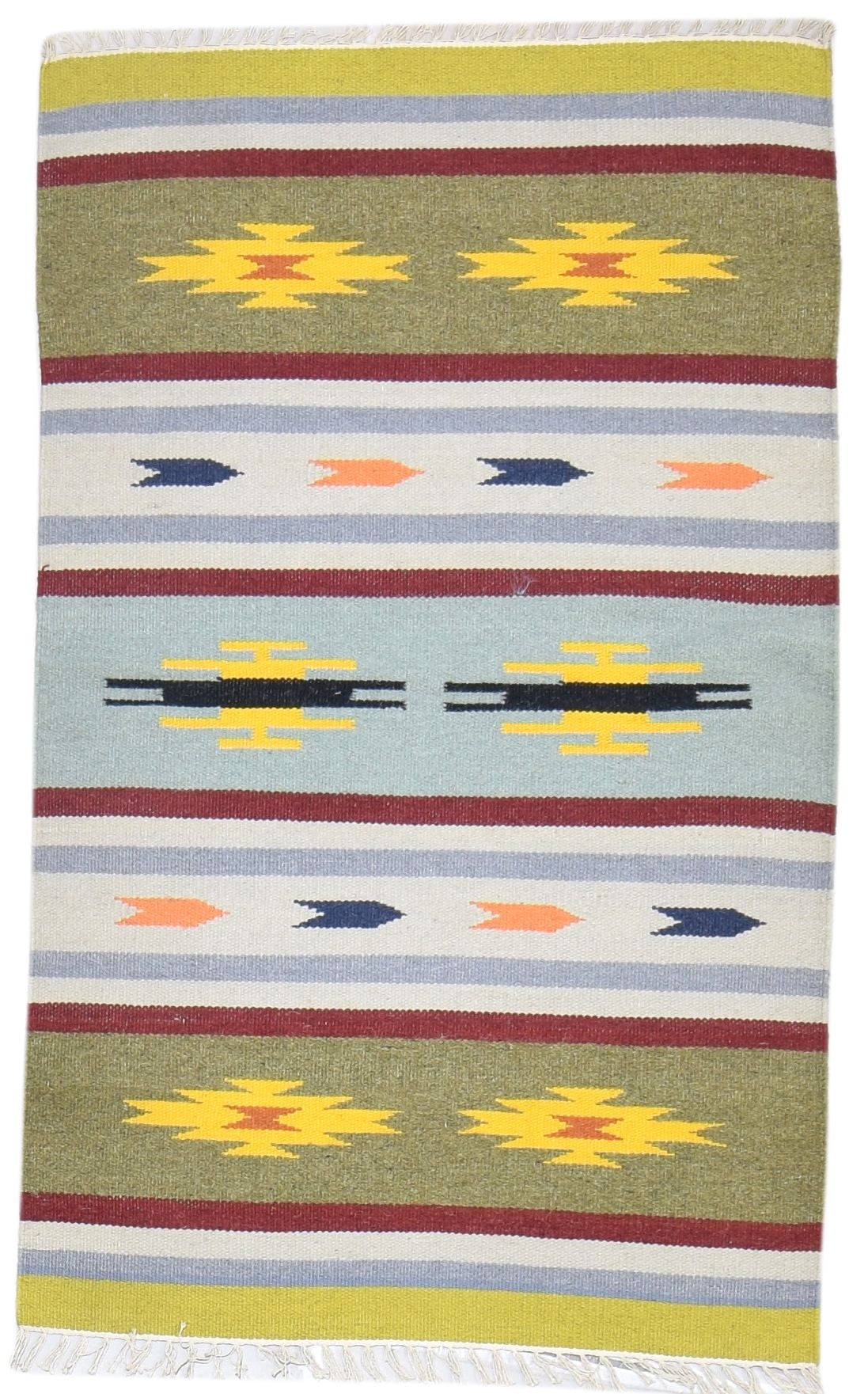 3' X 5' Rug Wool Multi Color Persian Dhurrie Oriental Tribal Small ...