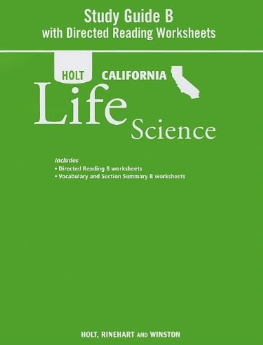 Pre-Owned Holt California Life Science, Study Guide B : With Directed ...