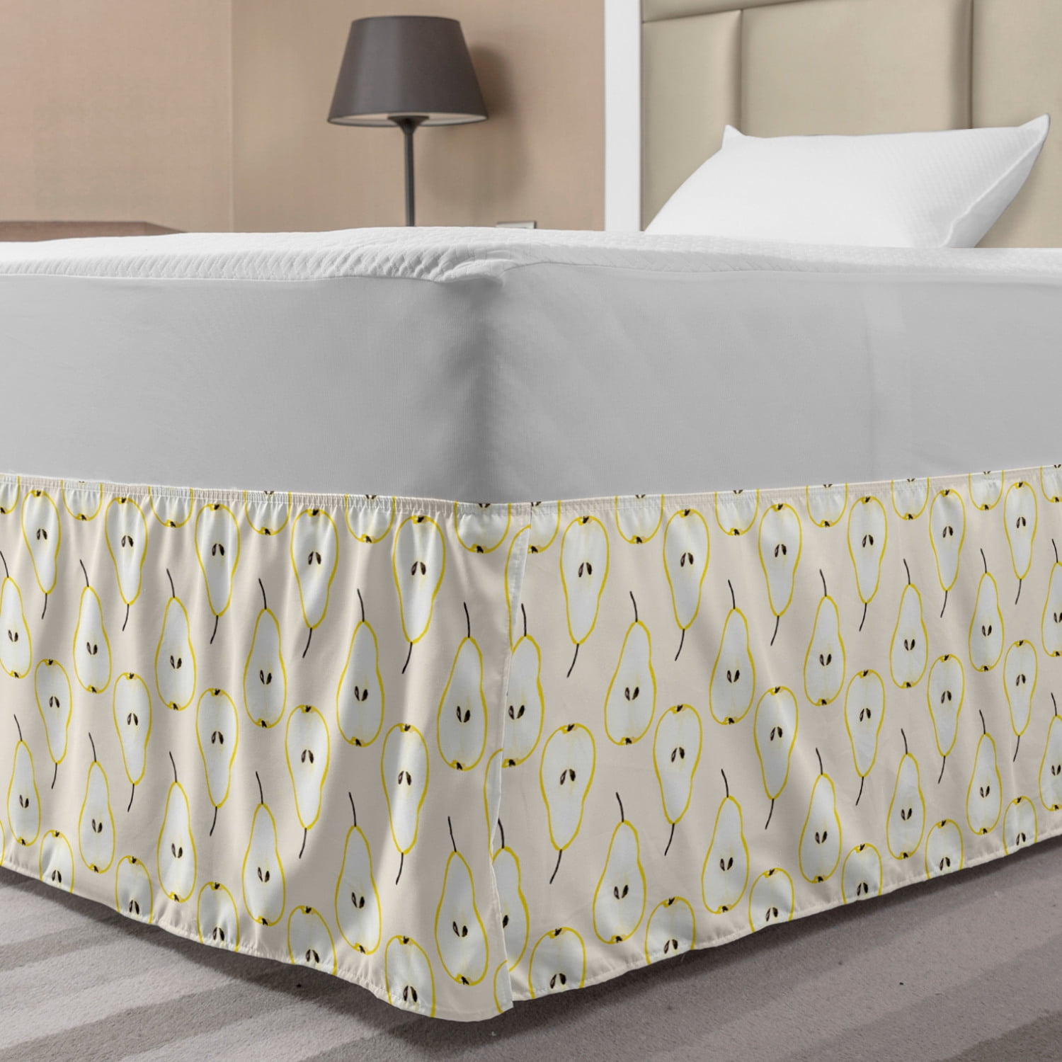 Pear Bed Skirt, Freshness Fruits Divided into 2 Slices Organic Summer ...