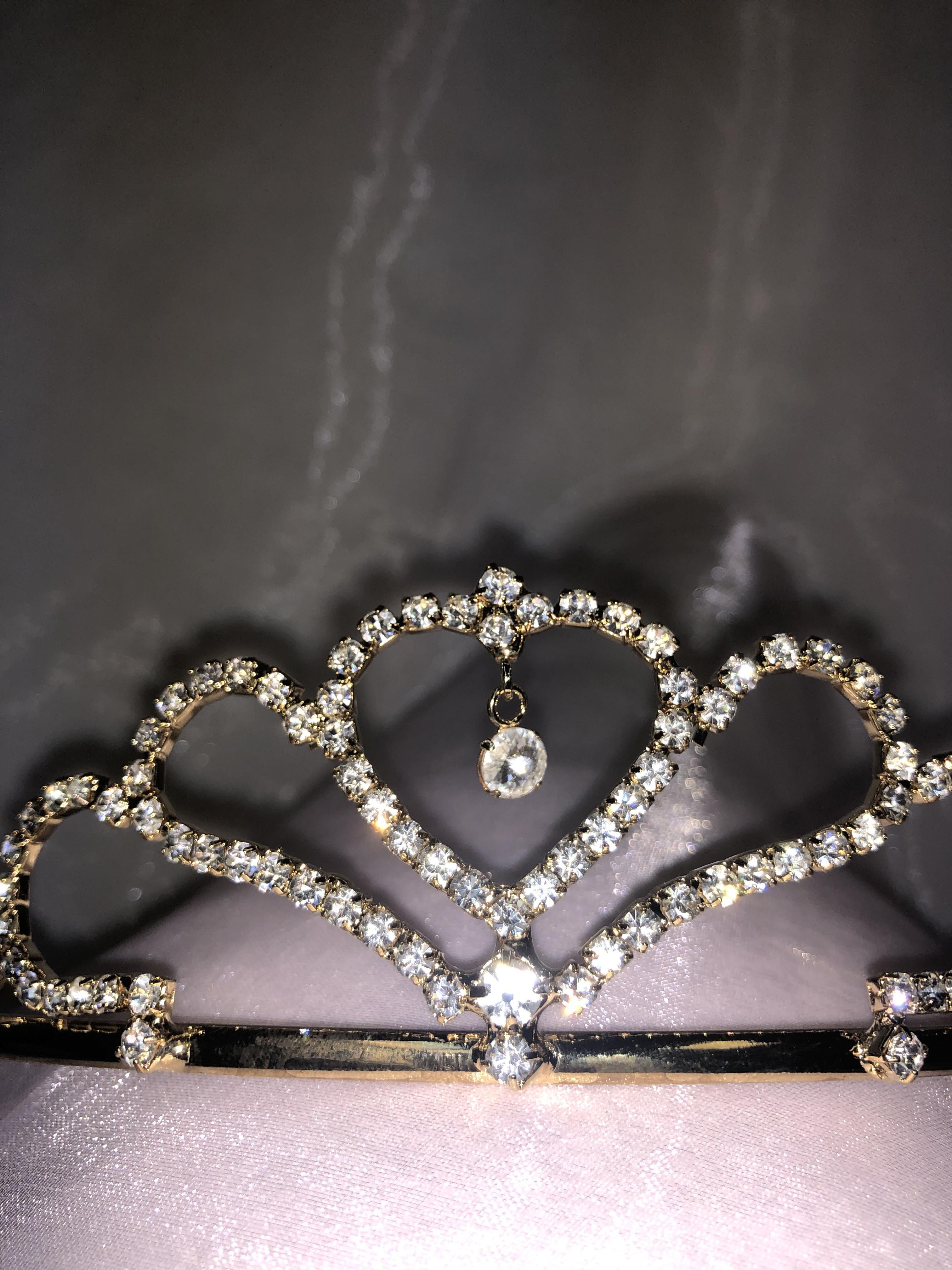 Charmed Heart Shape Tiara with Rhine stone Dangling; SWEET 15/16 ...