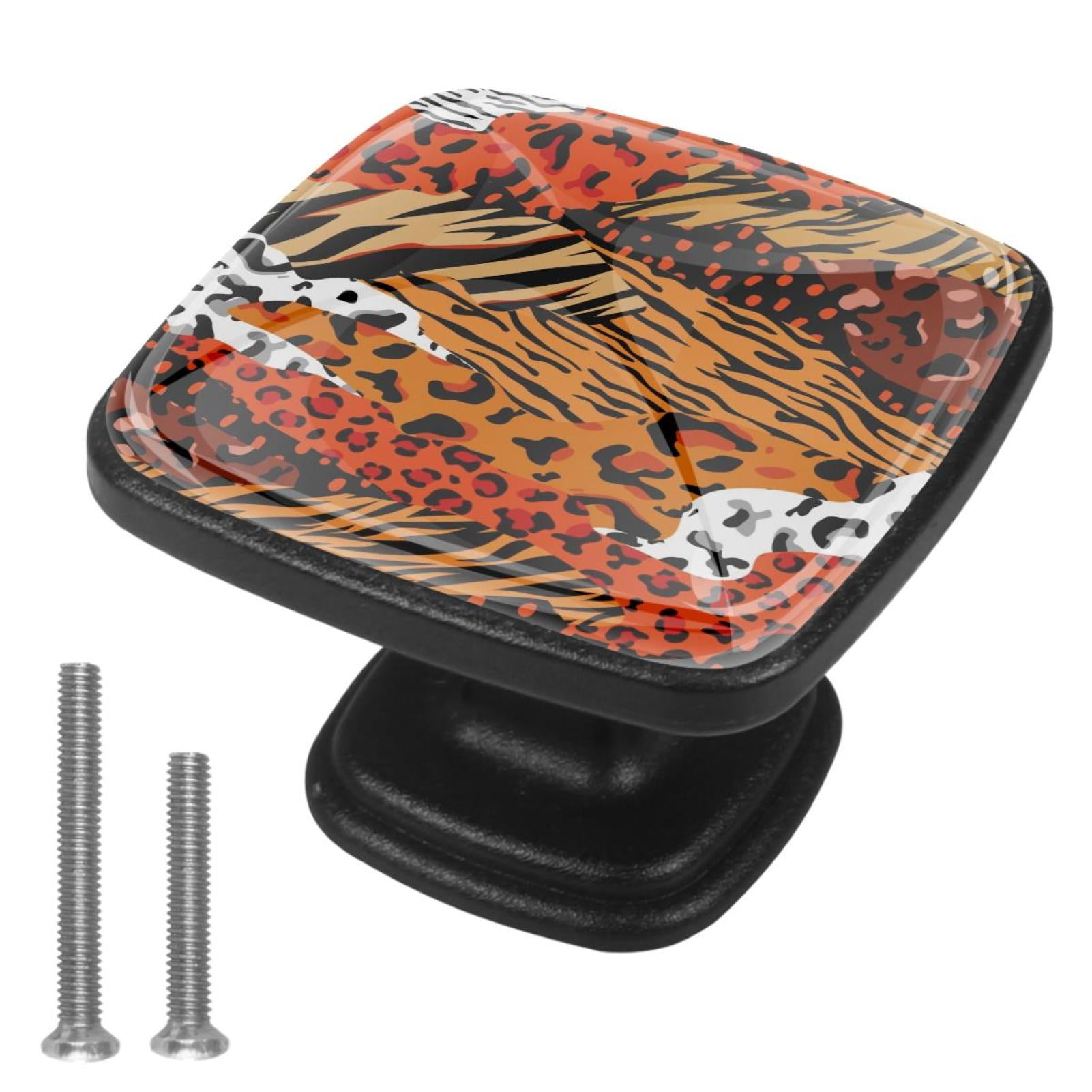 4 Pcs Cabinet Handle Drawer Pulls Abstract Animal Skin Knobs with ...