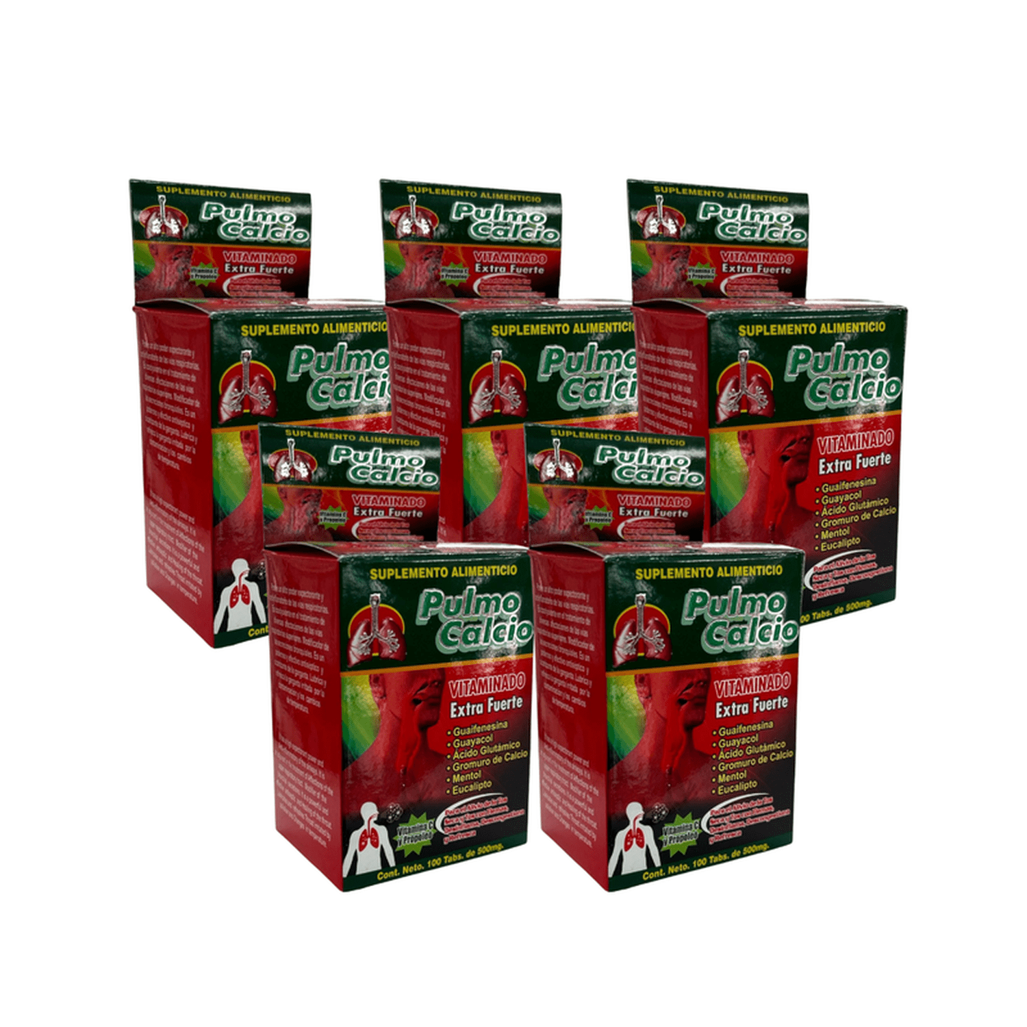 Pulmo Calcio 100 Tabletas La Fuerza De La Salud Pack 5 | Walmart en línea