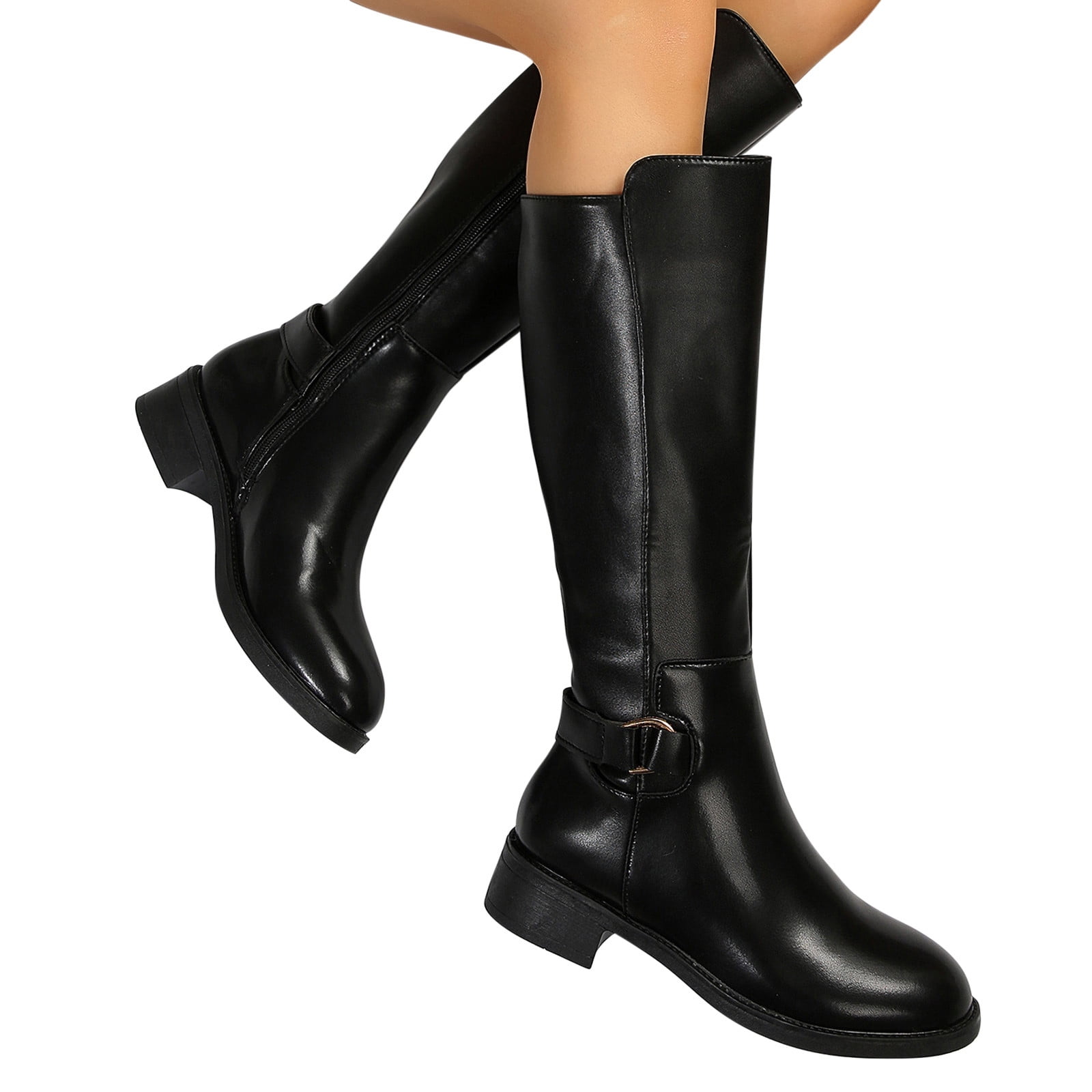 Click here for Aqestyerly Womens Knee High Riding Boots Thick Hee... prices