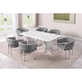 Best Quality Furniture 7 Piece White Marble Dining Set with Stainless ...