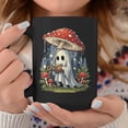 Ghost Reading Book Halloween Mushroom Spooky Cottagecore Coffee Mugs ...