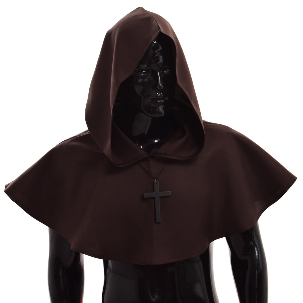 BLESSUME Vintage Hood Medieval Monk Pagan Hat Hooded Mantle Wicca Fancy ...