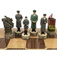 WW2 US vs Germany Chess Set W/ 17" Rustic Maple Ebony Color Board World ...