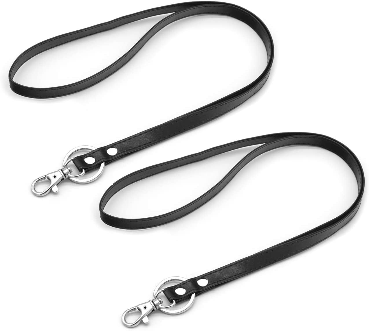 Neck Lanyard with Key Ring Premium PU Leather Strap with Swivel J Hook ...