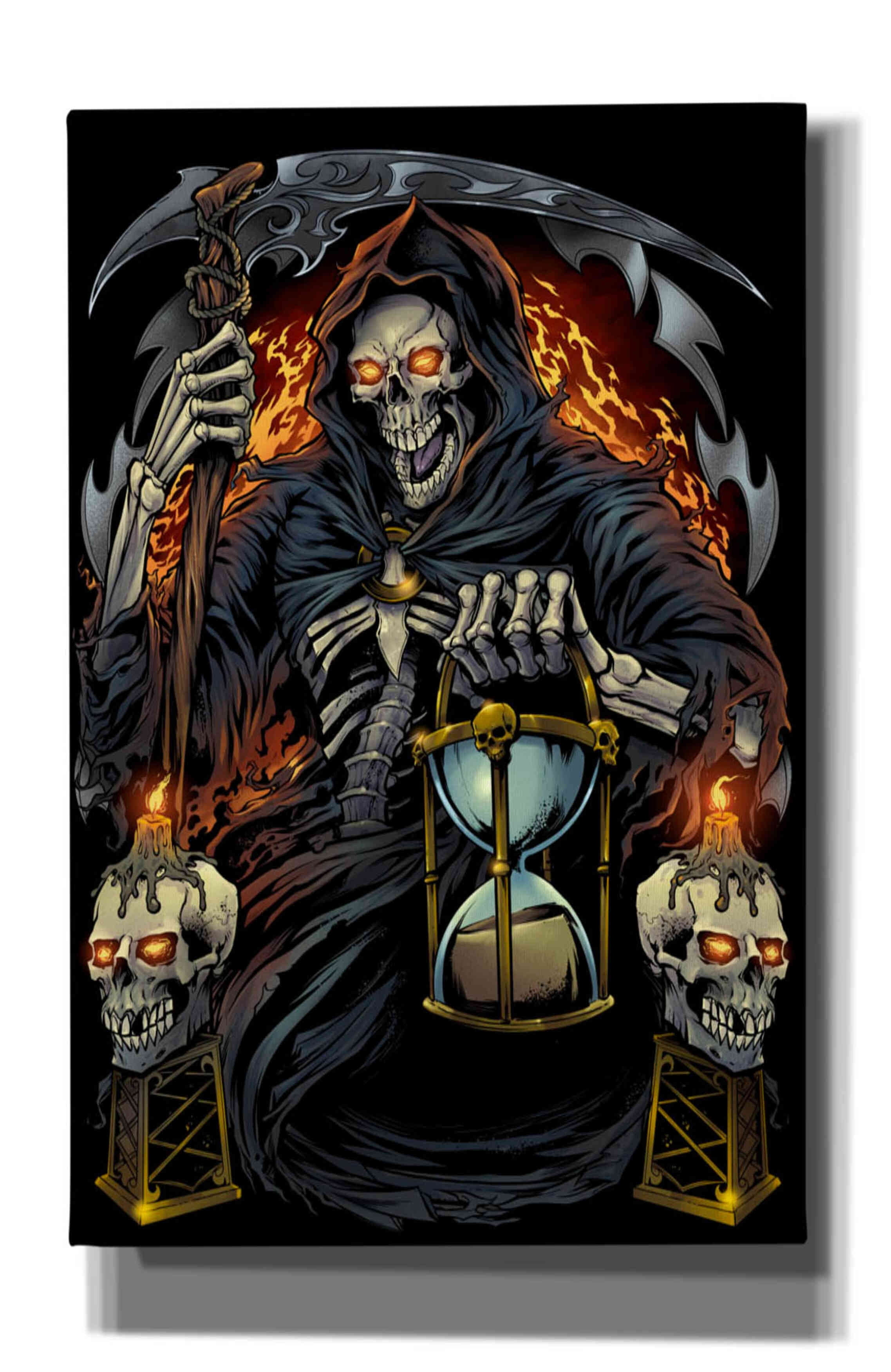 Epic Graffiti 'Grim Reaper With Hourglass' by Flyland Designs, Canvas ...