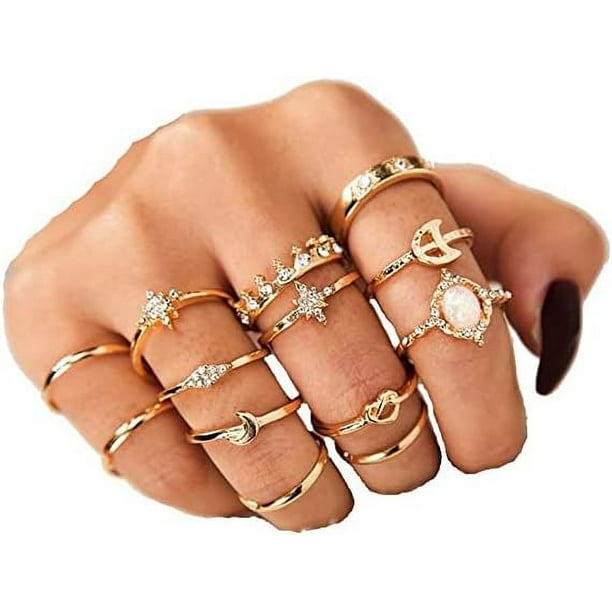 GHSDFBB Bohemian Knuckle Stacking Rings for Teen Girls,Womenu2019s ...